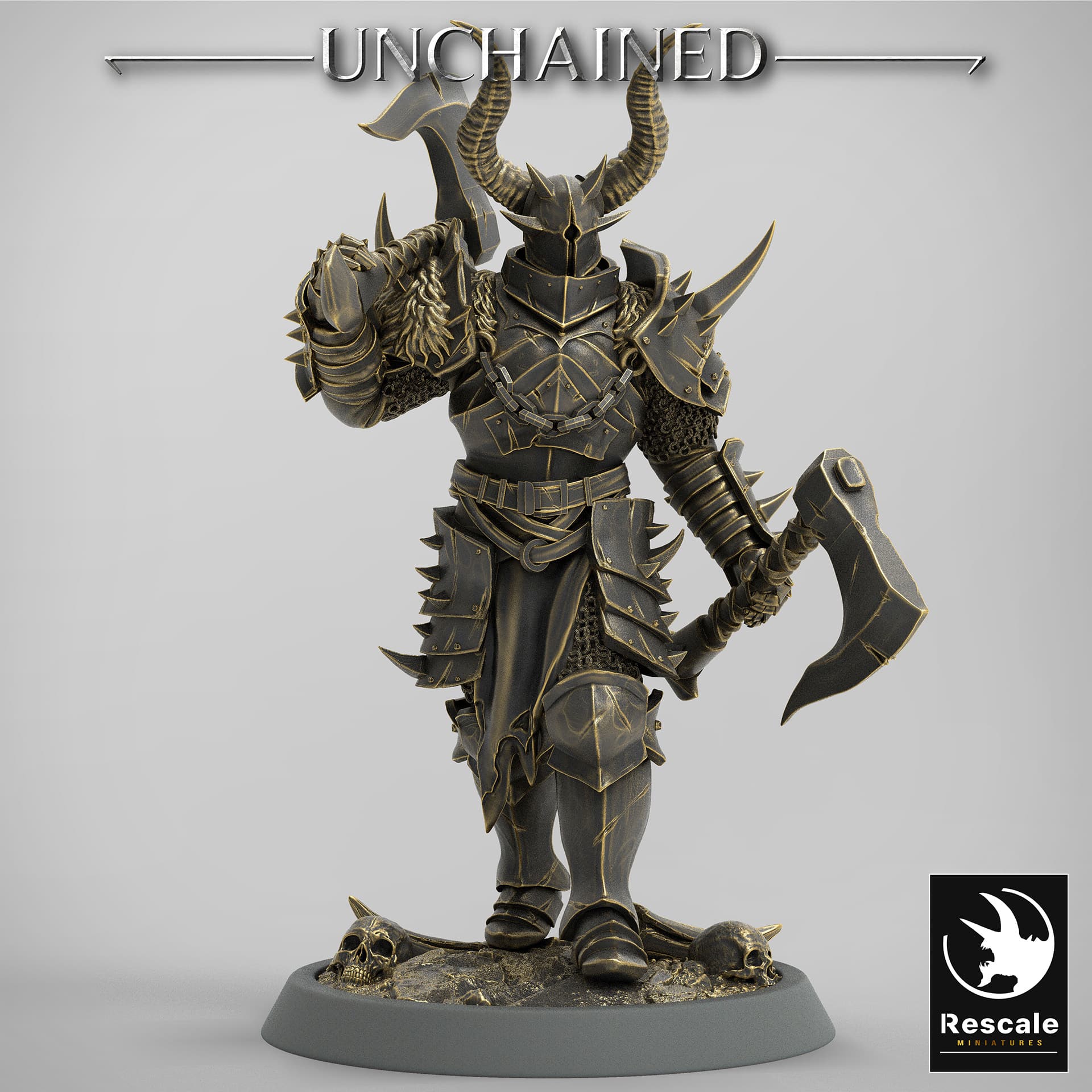 Light Soldier Dual Axe Walk Unchained - Rescale Miniatures RPG - D&D ...