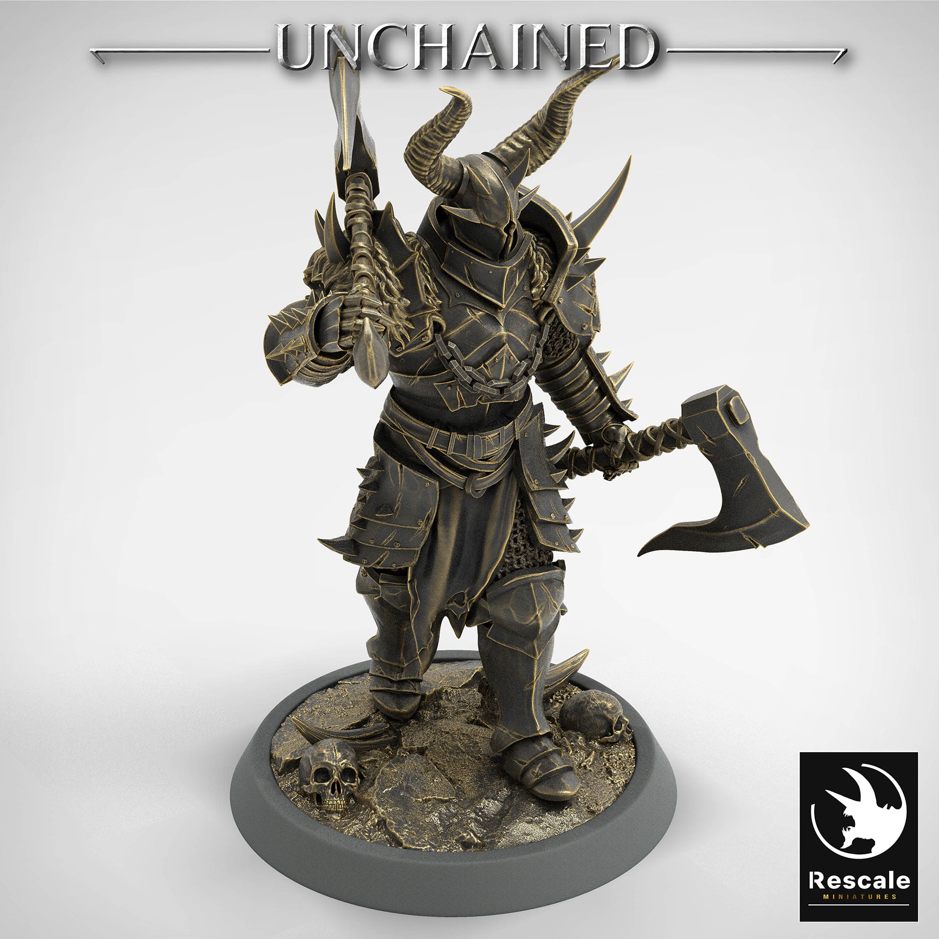 Light Soldier Dual Axe Walk Unchained - Rescale Miniatures RPG - D&D ...